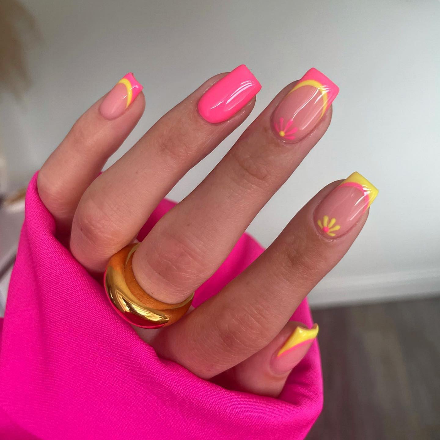 25 Hot Pink And Yellow Nails For Summer 2024 Nail Designs Daily