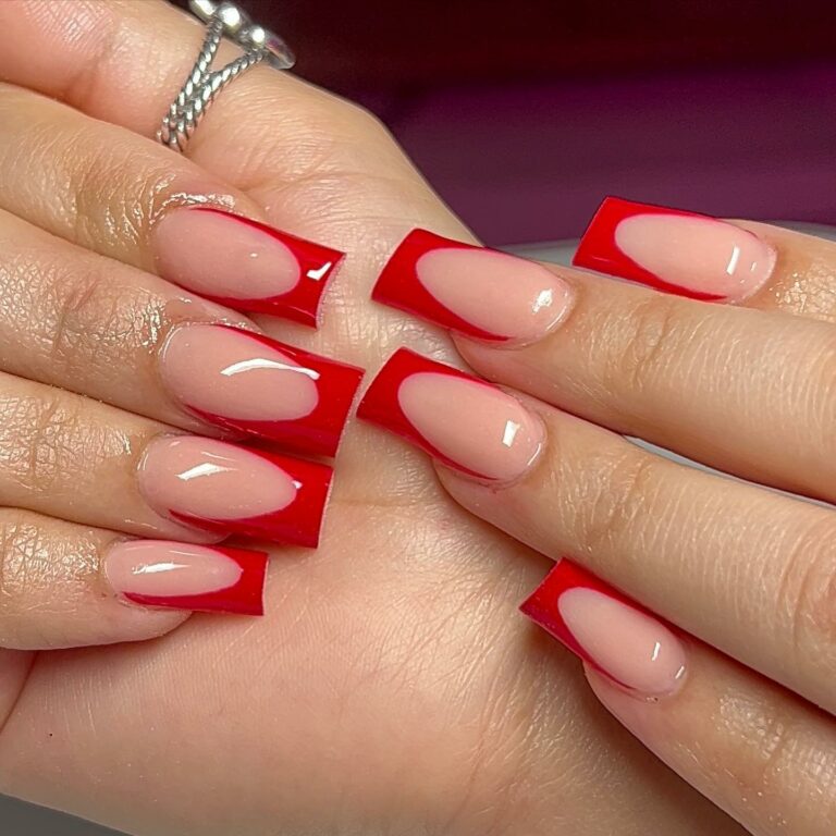 30+ Romantic Red French Tip Nails You Should Try - Nail Designs Daily