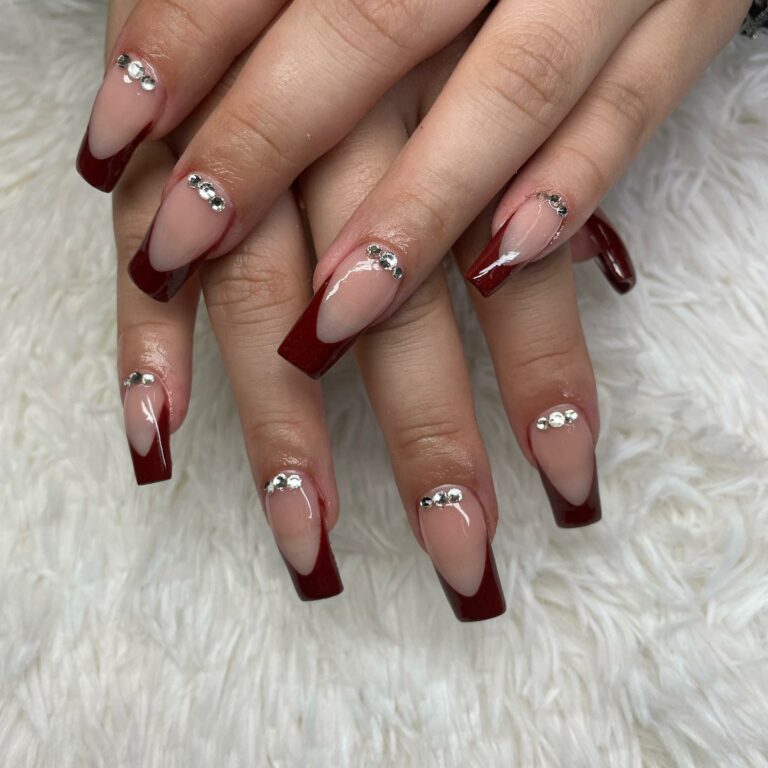 Maroon French Tip Nails: 27+ Gorgeous Designs You Need To See - Nail ...
