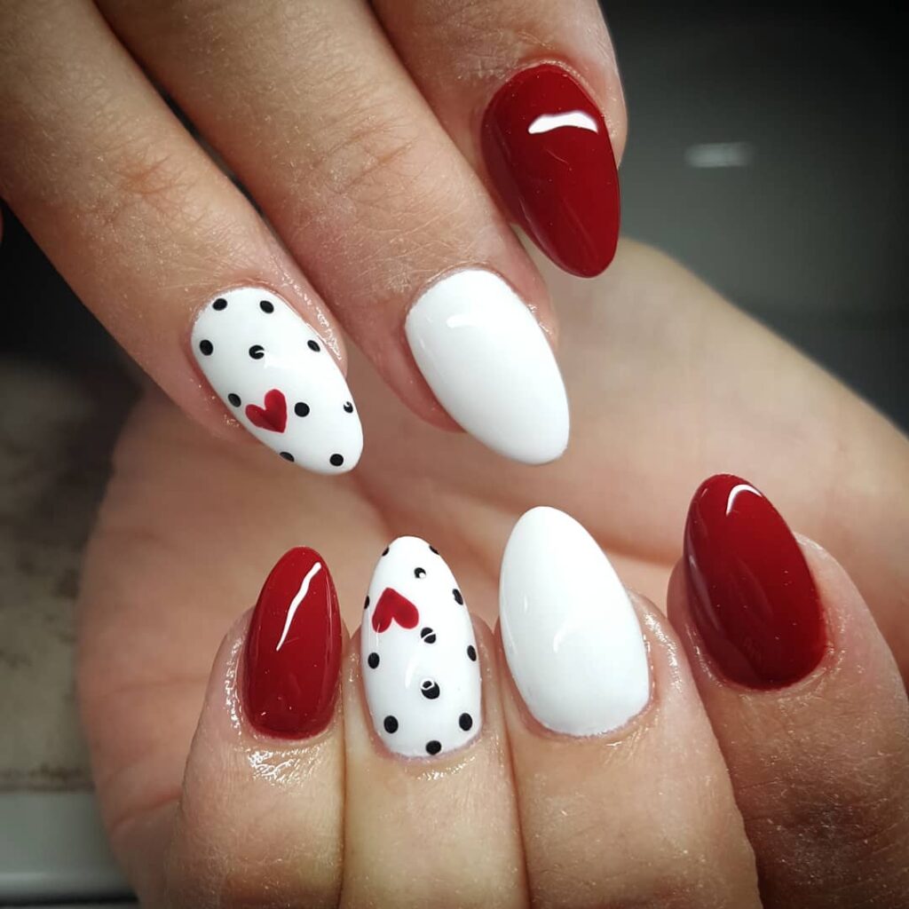 30+ Gorgeous Ideas for Red and White Acrylic Nails - Nail Designs Daily