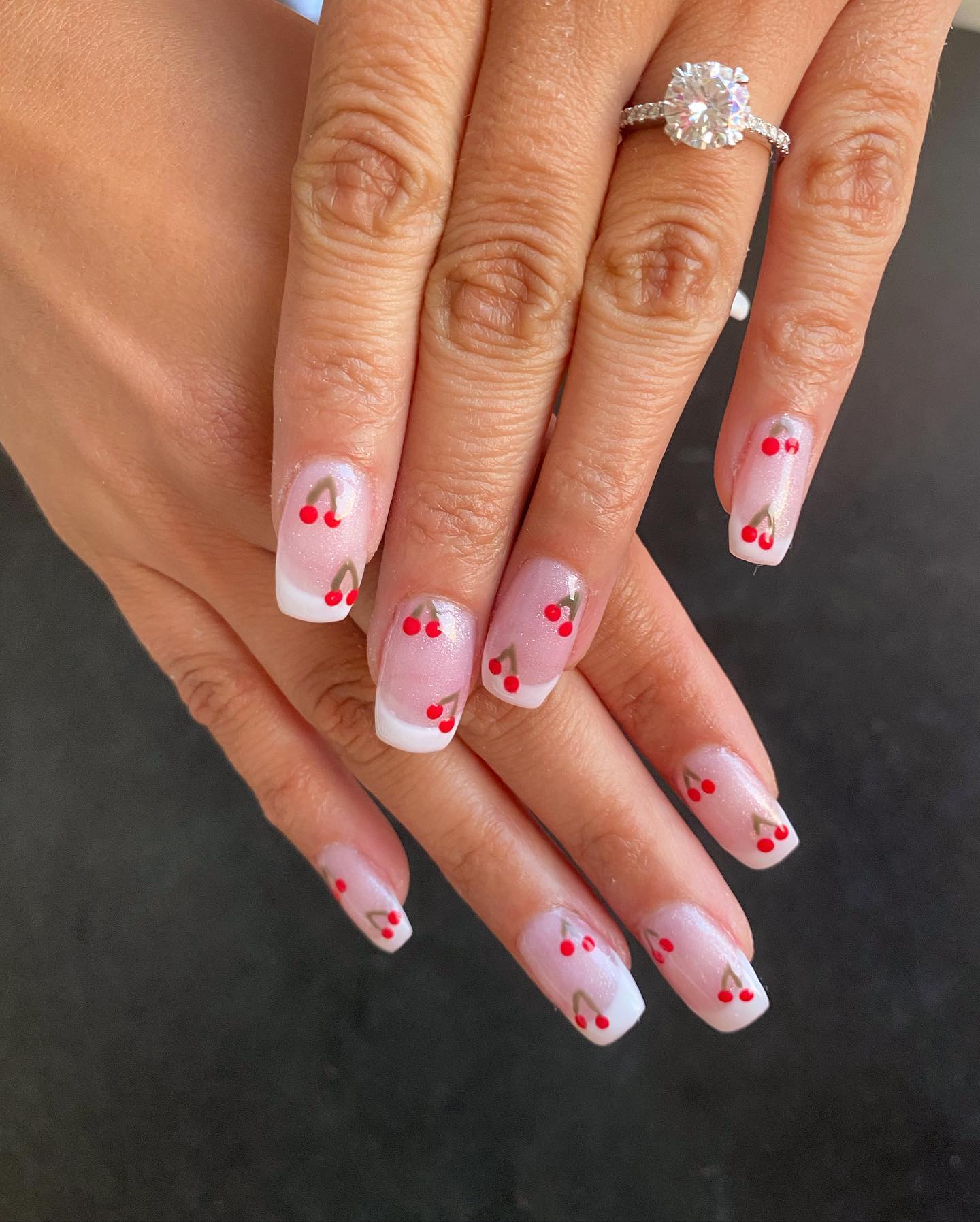 33+ Cherry French Tip Nails Ideas You Will Love - Nail Designs Daily