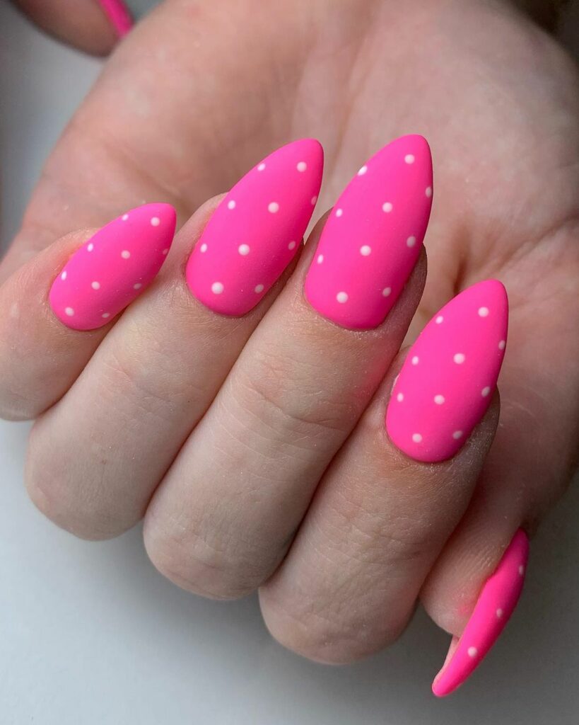 33+ Cute Pink Polka Dot Nails To Copy - Nail Designs Daily